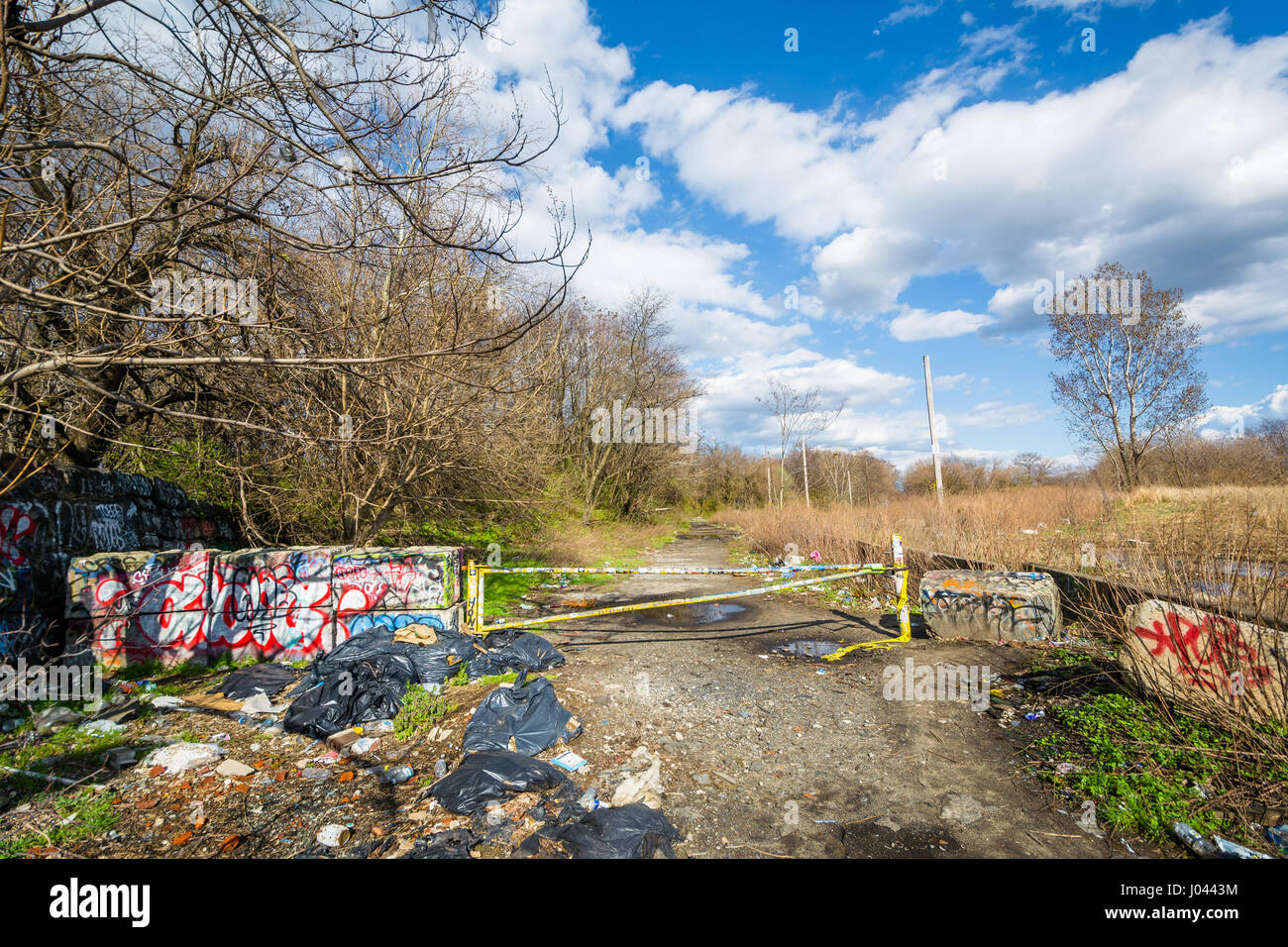 The trail to Graffiti Pier, in Philadelphia, Pennsylvania Stock Photo ...