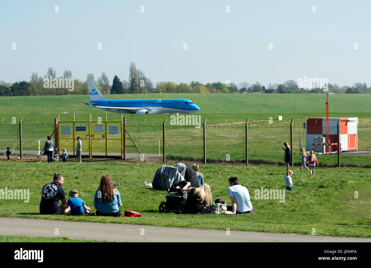 People watching aircraft at Birmingham Airport from Sheldon Country ...