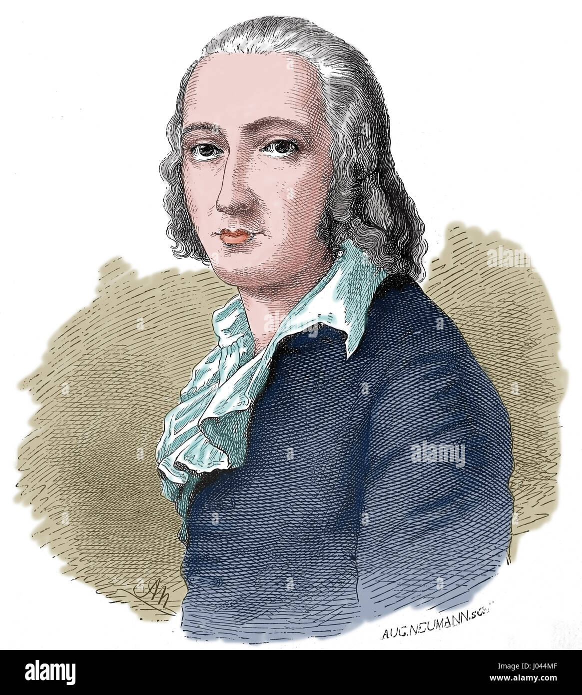 Friedrich Holderlin (1770-1843). German lyric poet. Engraving. (Nuestro ...