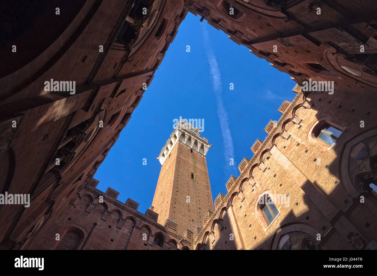 Torre del Mangia Tower photographed from the courtyard of Palazzo ...