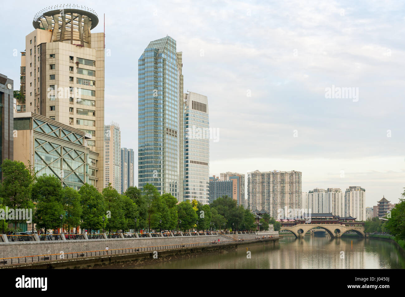 Chengdu, Sichuan Province, China - Aug 19, 2015: Anshun bridge on ...