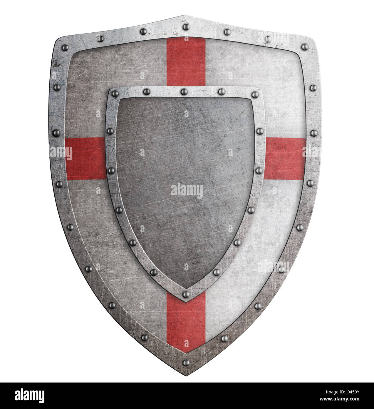 Old templar or crusader metal shield 3d illustration Stock Photo - Alamy