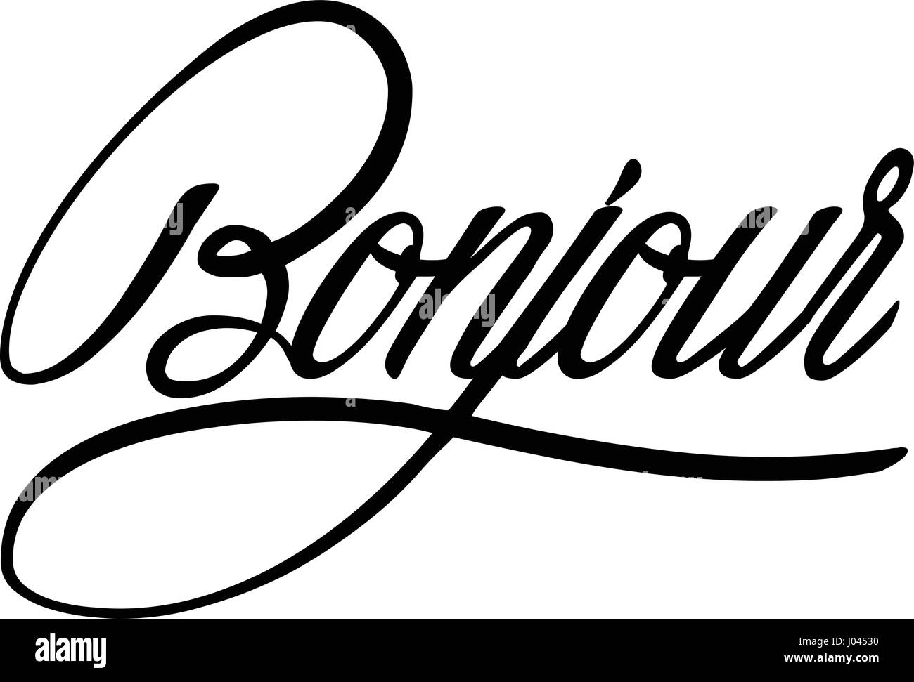 Bonjour text sign illustration on a white background Stock Vector Image ...