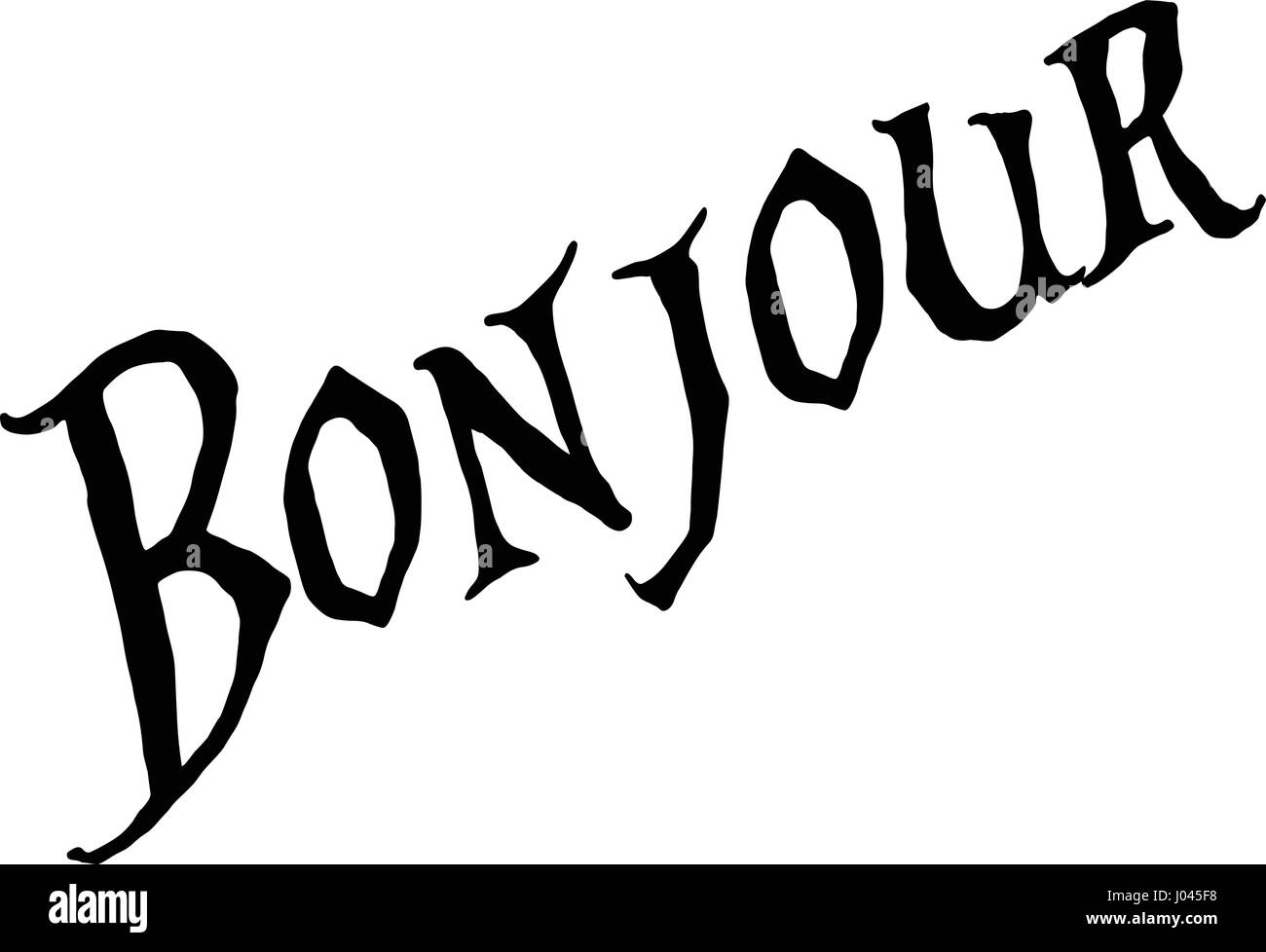 Bonjour text sign illustration on a white background Stock Vector Image ...