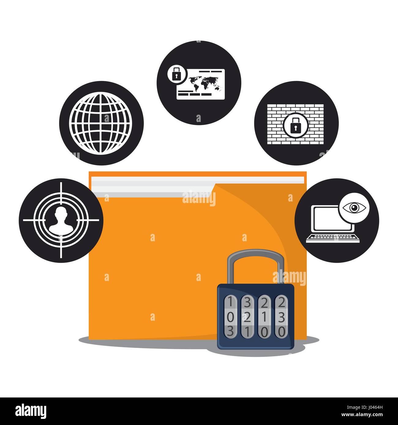 Computer file padlock cyber Stock Vector Images - Alamy