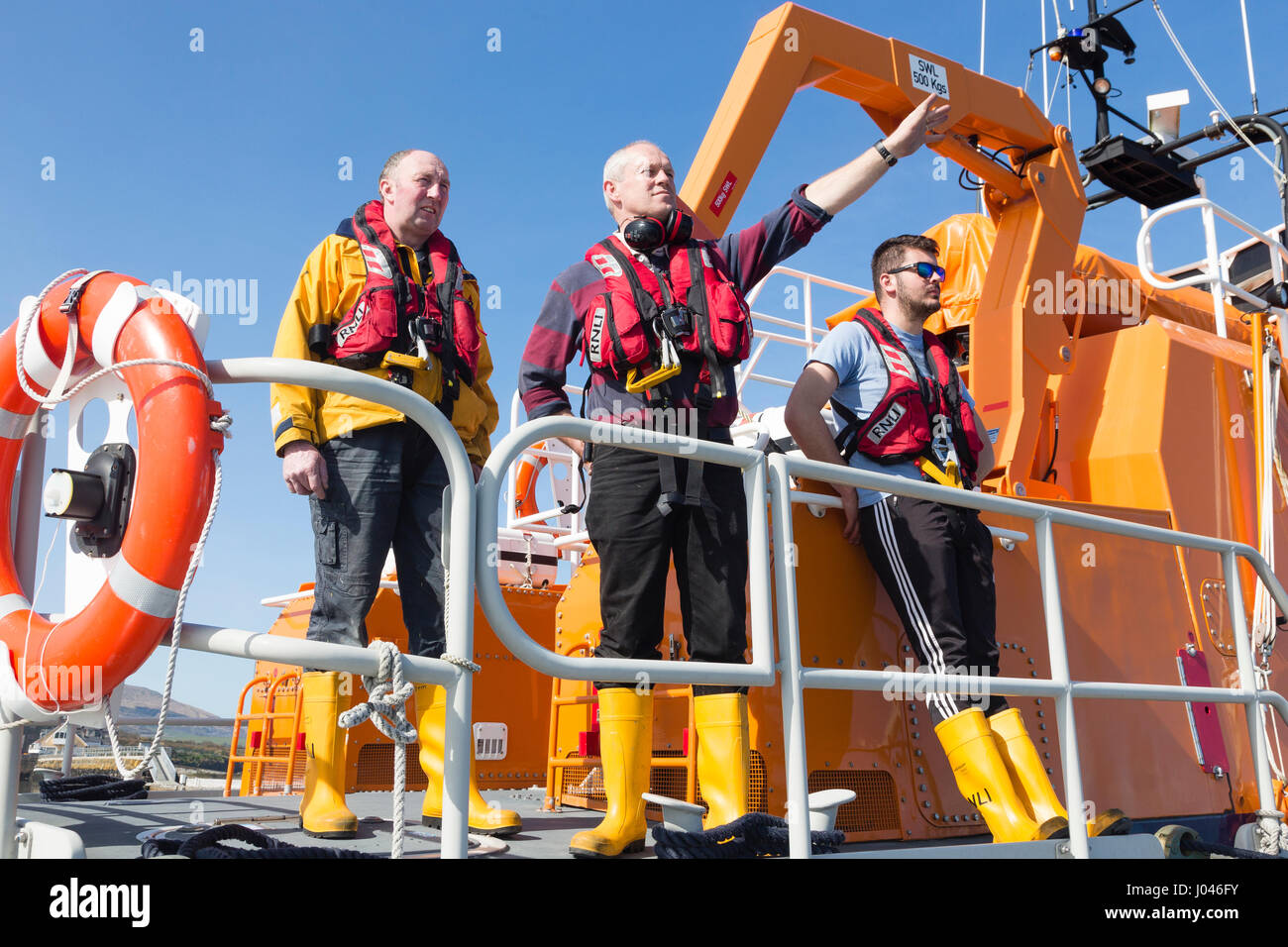 RNLI lifeboat and crew, Valentia Island, County Kerry Ireland Stock ...