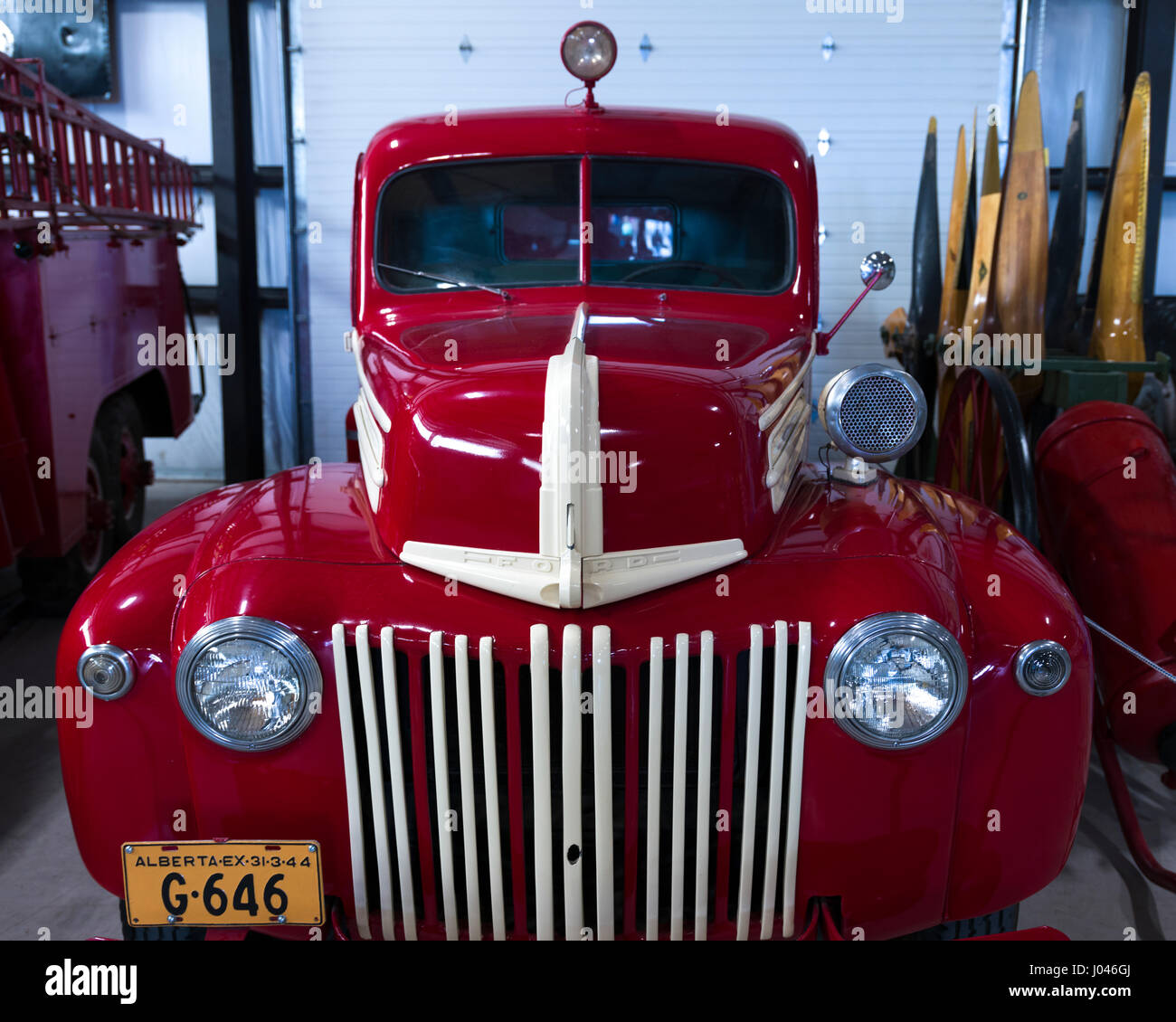Ford fire engine at Bomber Command Museum of Canada, Nanton, Southern ...