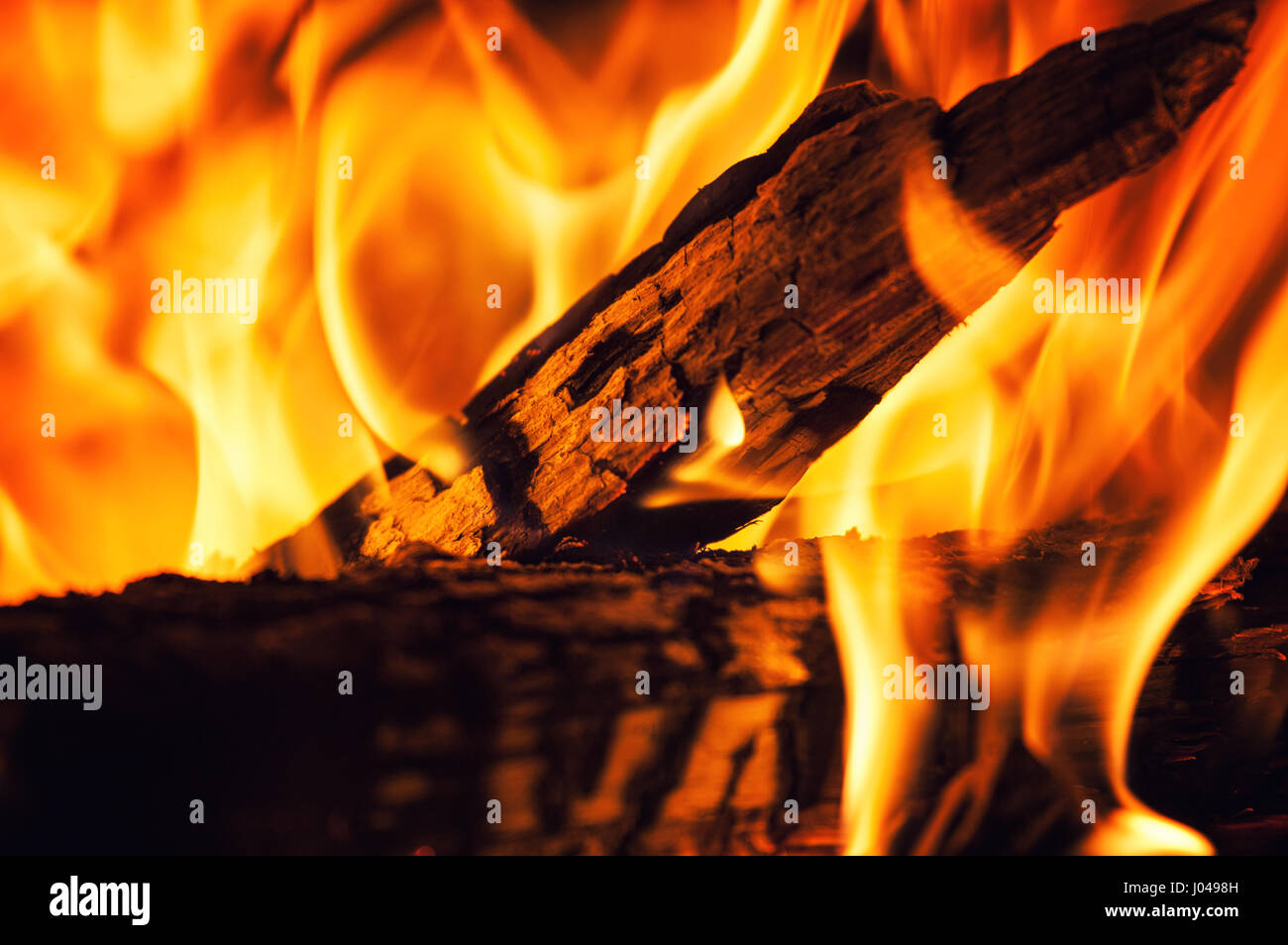 Fire flames. Burning fire at the fireplace Stock Photo - Alamy