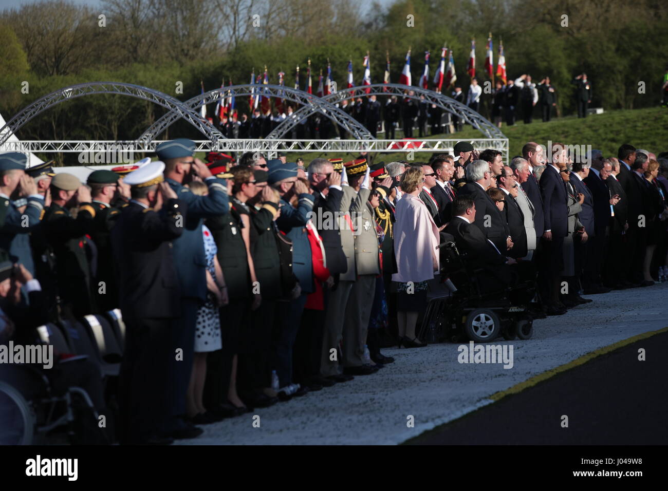 A commemorative ceremony at the Canadian National Vimy Memorial in ...