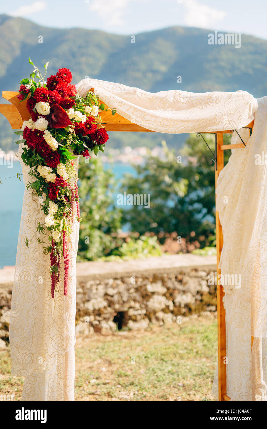 Beautiful wedding ceremony arch made hi-res stock photography and ...