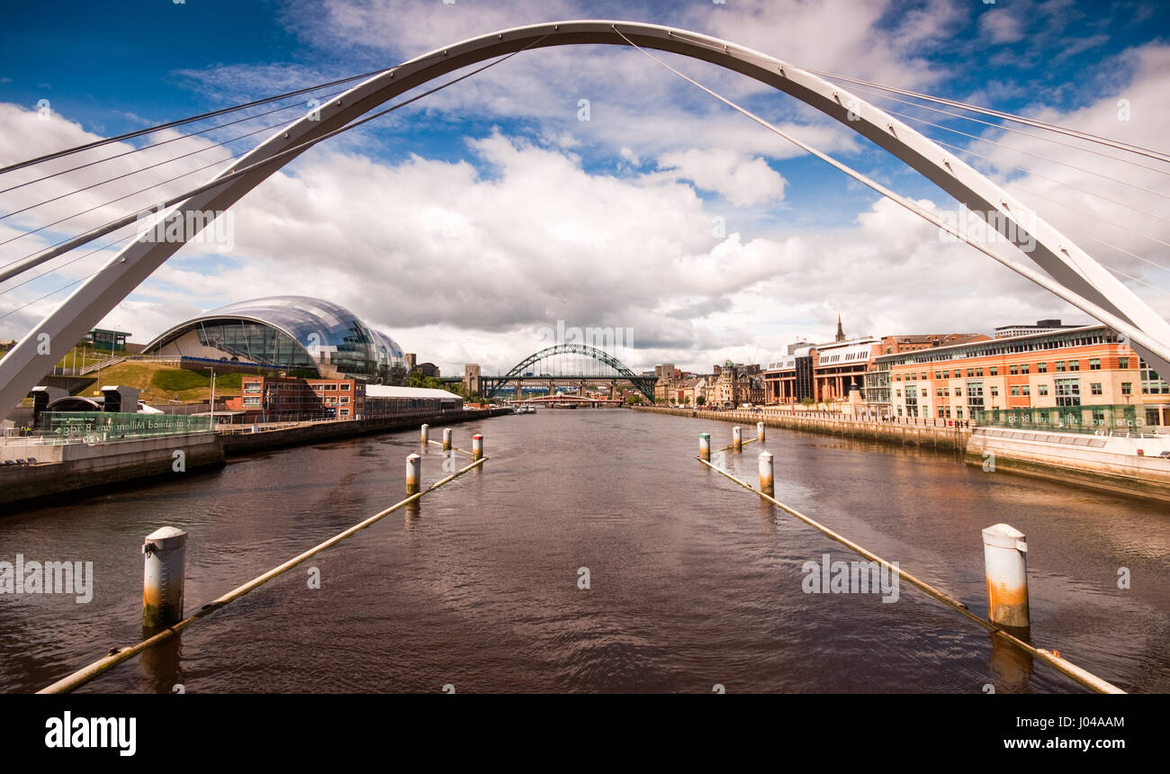 The Newcastle and Gateshead riversides from the Gateshead Millennium ...