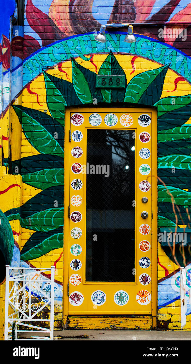 Colorful painted doorway. Toronto Ontario Canada Stock Photo - Alamy