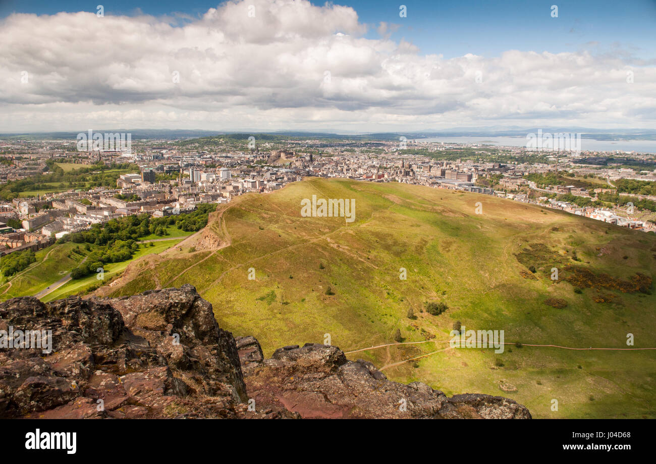 The Edinburgh cityscape, including the Old Town and Edinburgh Castle ...