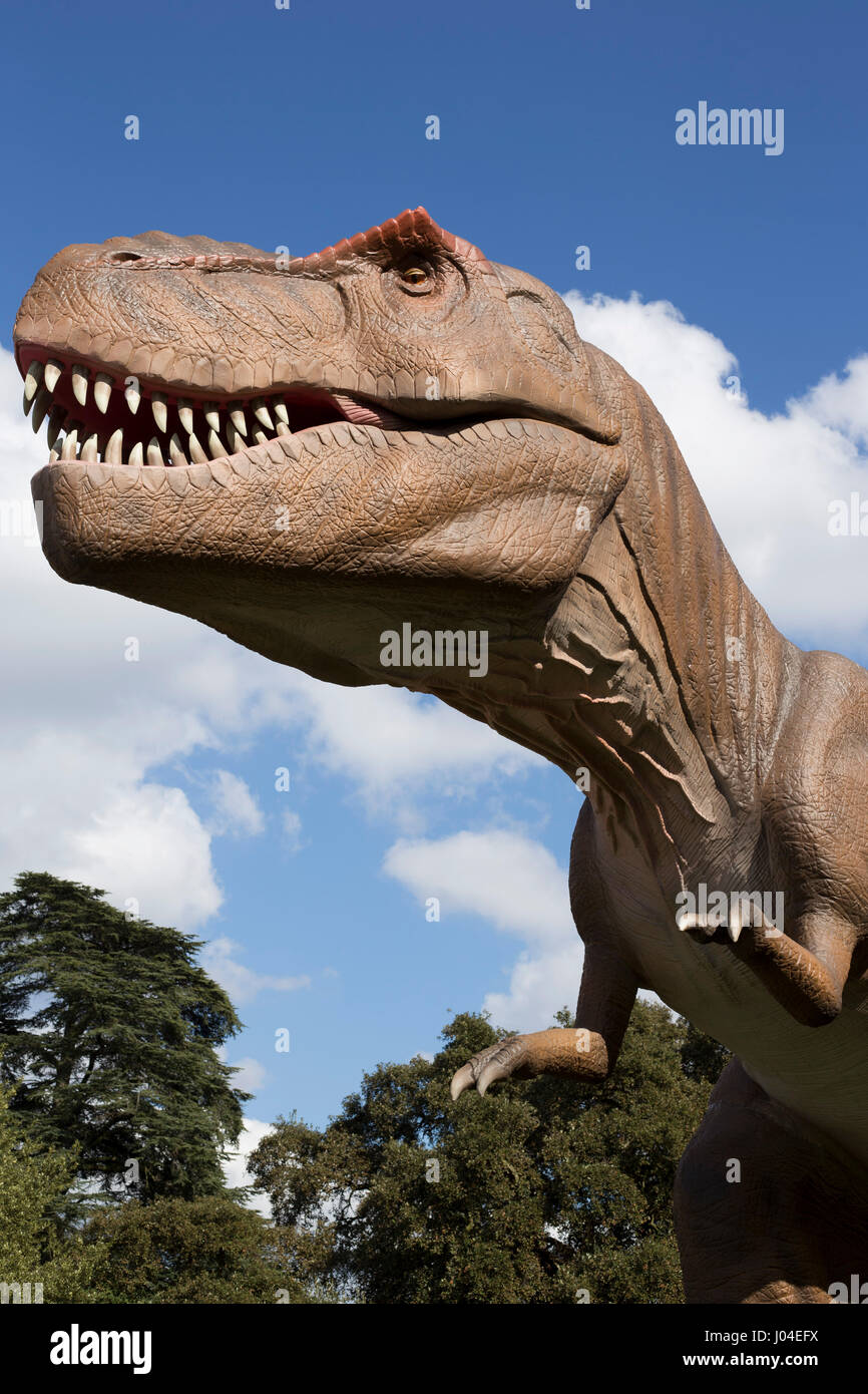 T Rex, moving statue, animatronic dinosaur, at Jurassic Kingdom ...