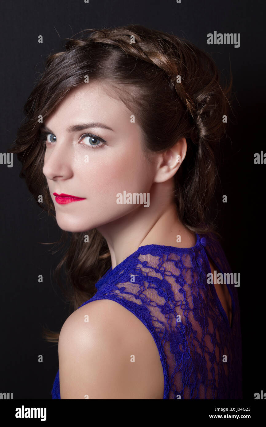 Elegant hairstyle braids on hi-res stock photography and images - Alamy