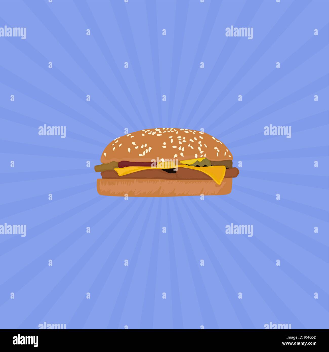 Hamburger with blue background Stock Vector Image & Art - Alamy