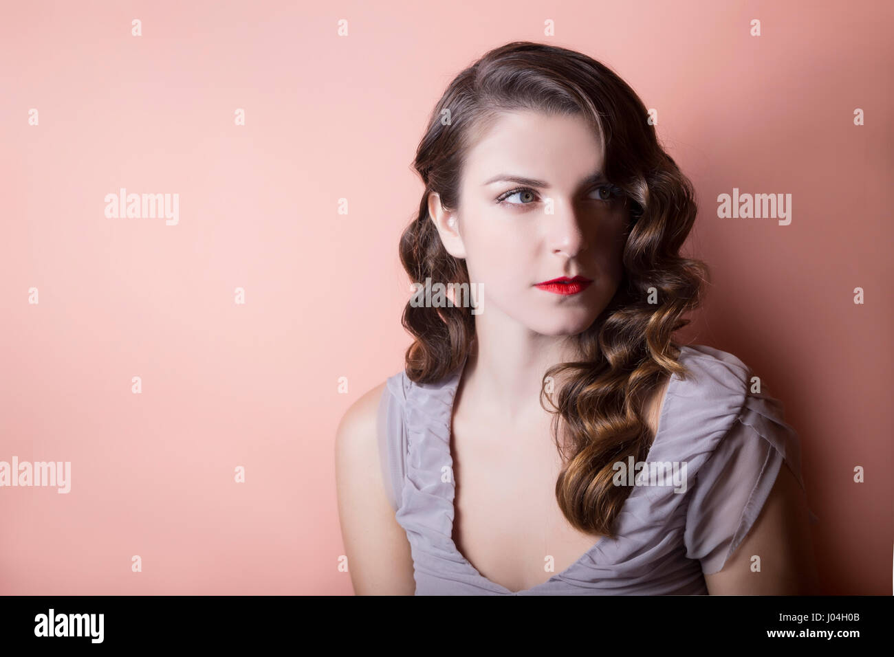 Fashion hat red lips elegant hi-res stock photography and images - Alamy