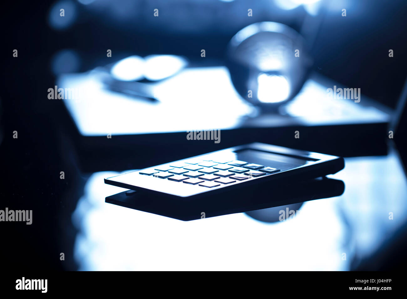Business and finance concept. Modern computer. Symbols of business and ...