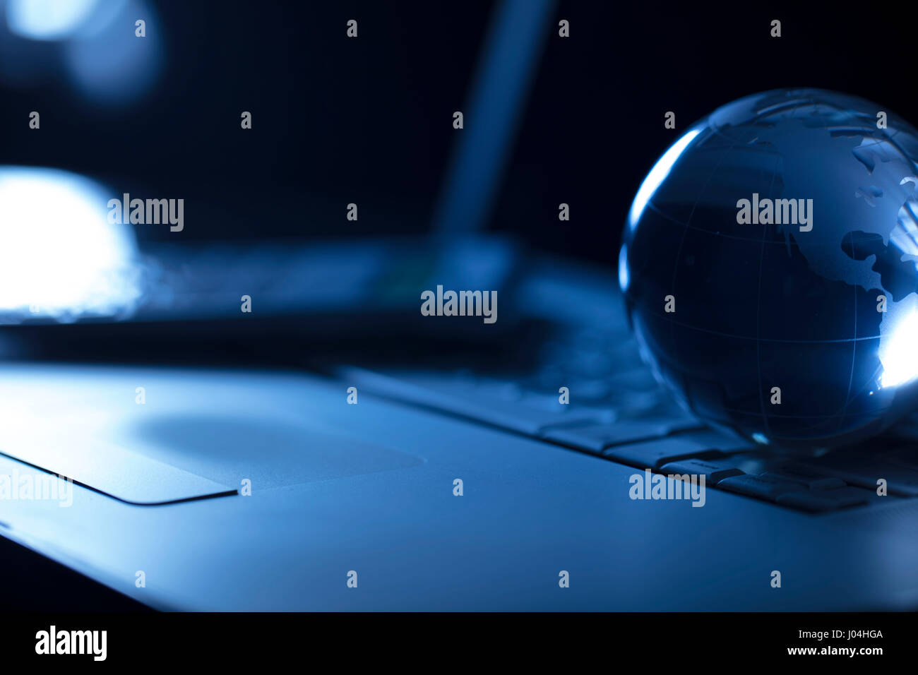 Business and finance concept. Modern computer. Symbols of business and ...