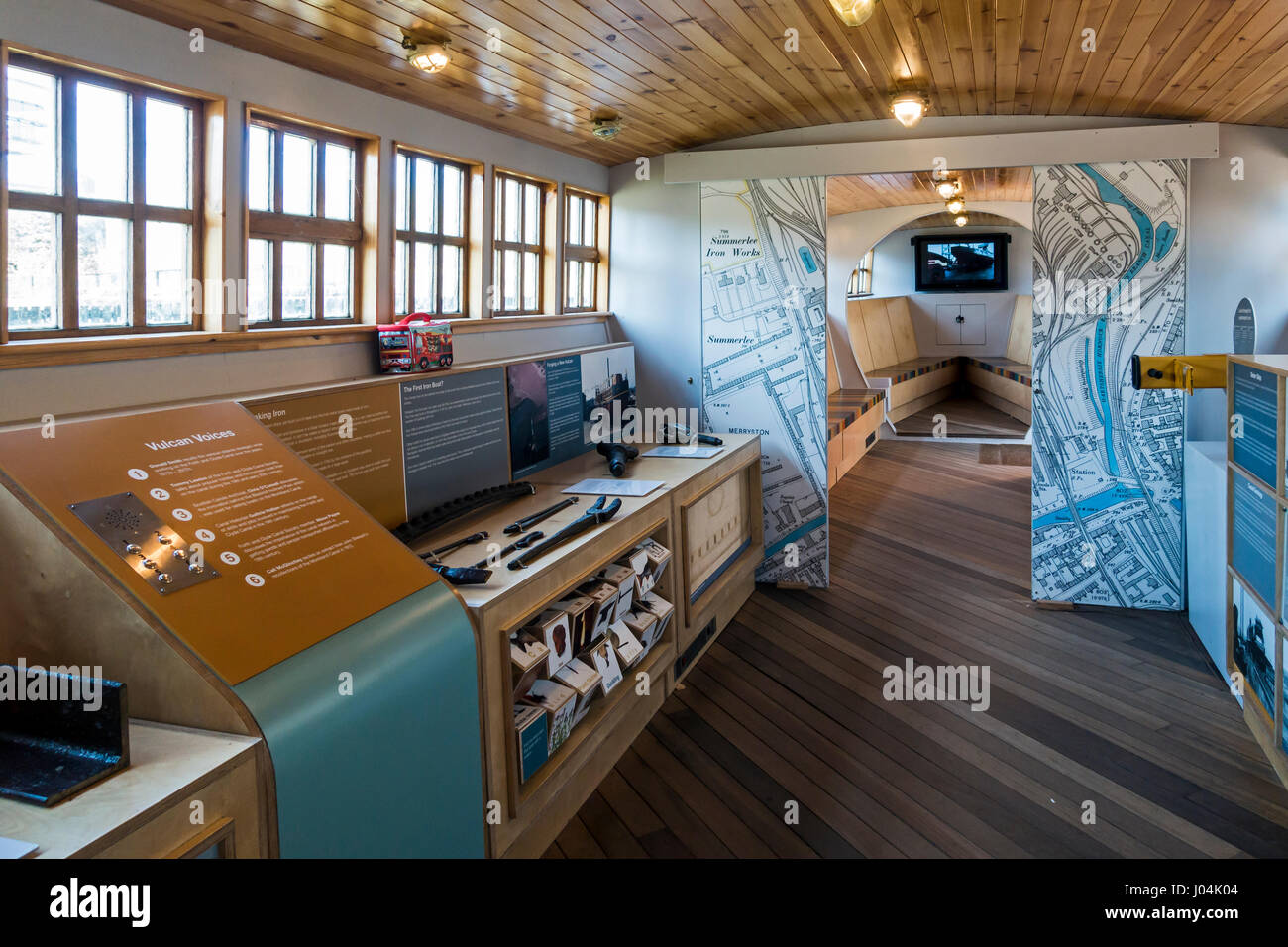 Inside canal barge Vulcan at Summerlee, Museum of Scottish Industrial ...