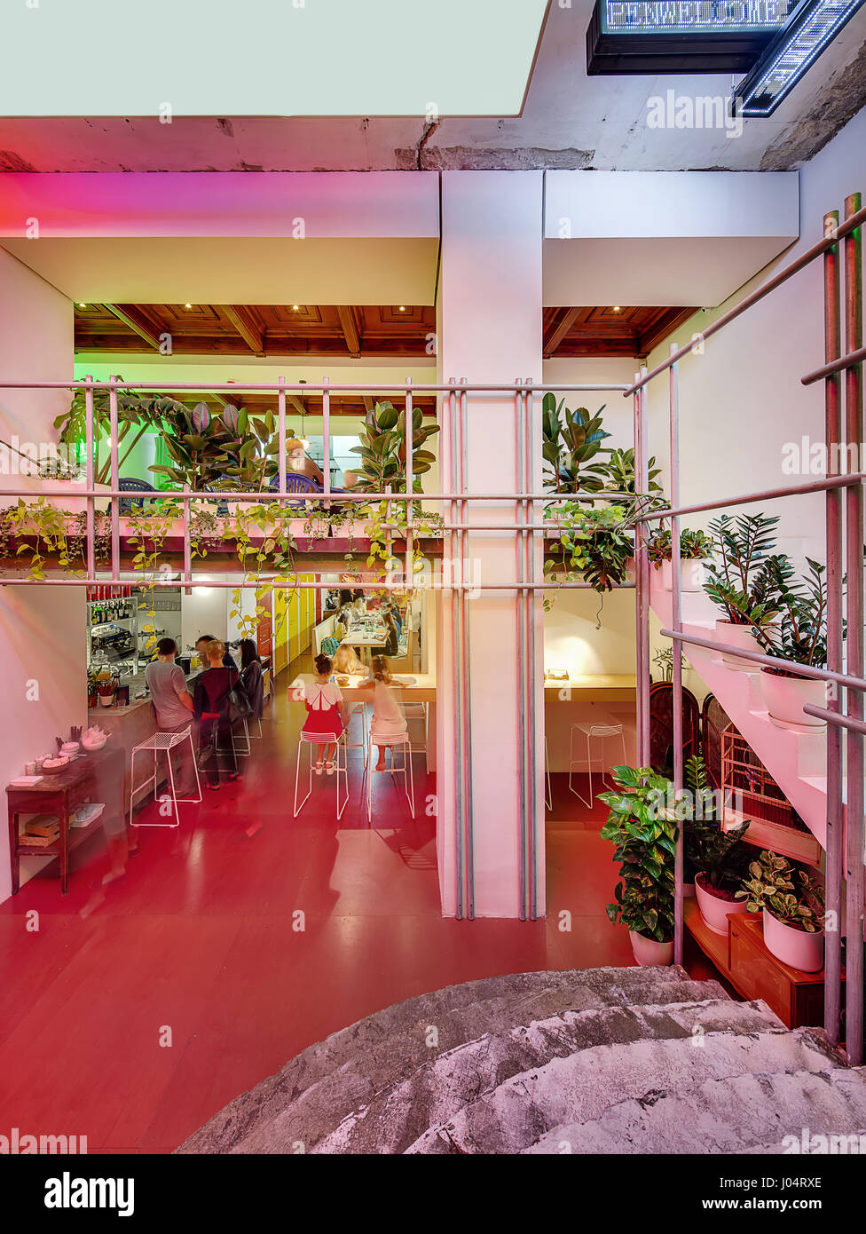 Restaurant in loft style Stock Photo - Alamy