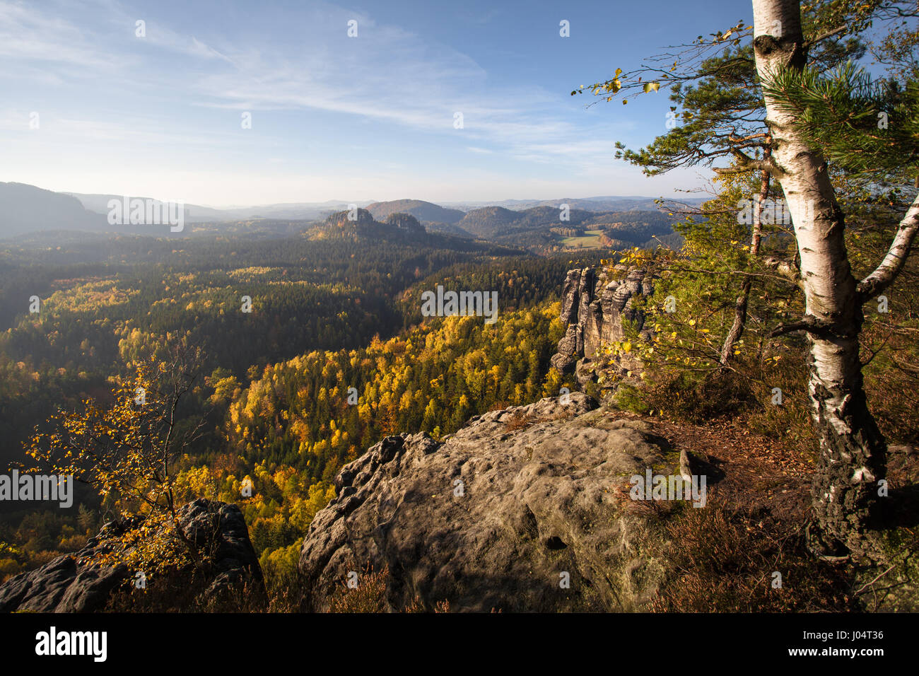 Autumn in german Mountains and Forests - Saxon Switzerland is a hilly ...