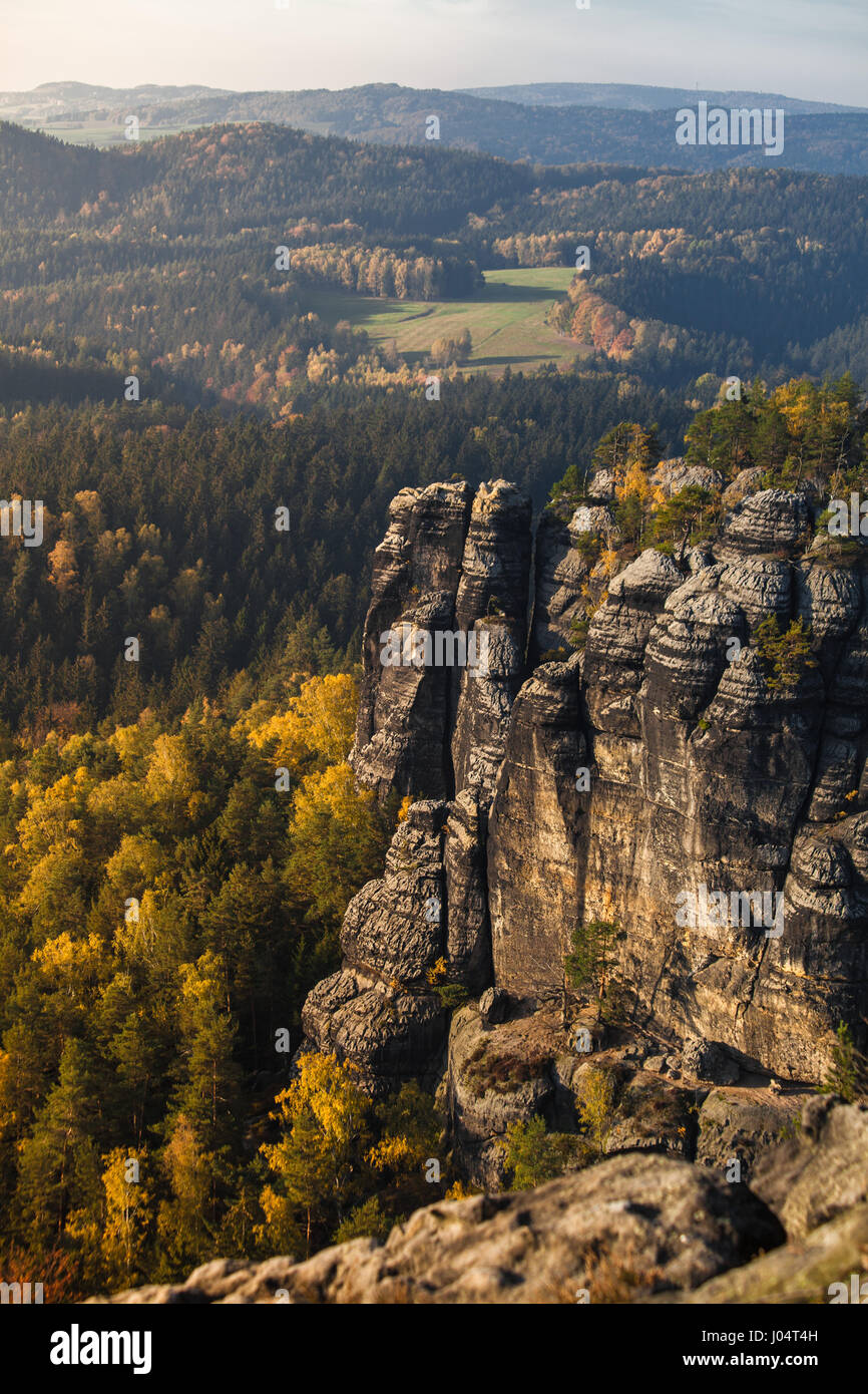 Autumn in german Mountains and Forests - Saxon Switzerland is a hilly ...
