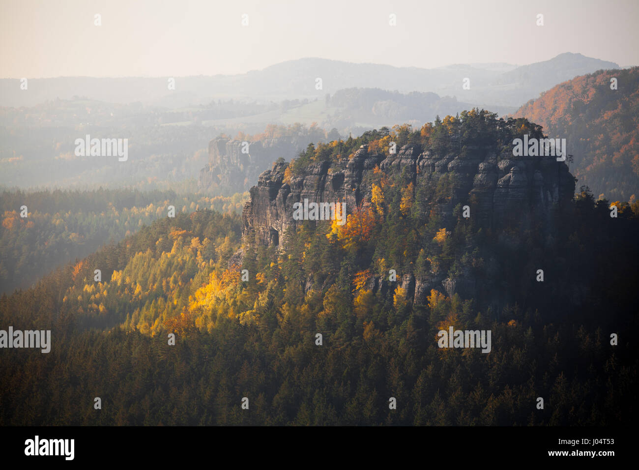 Autumn in german Mountains and Forests - Saxon Switzerland is a hilly ...