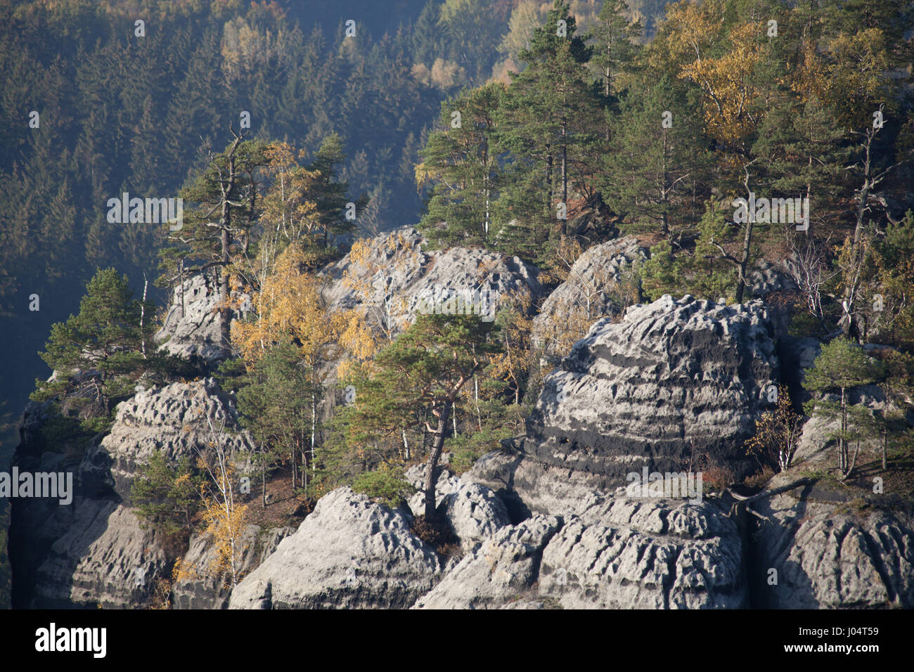 Autumn in german Mountains and Forests - Saxon Switzerland is a hilly ...
