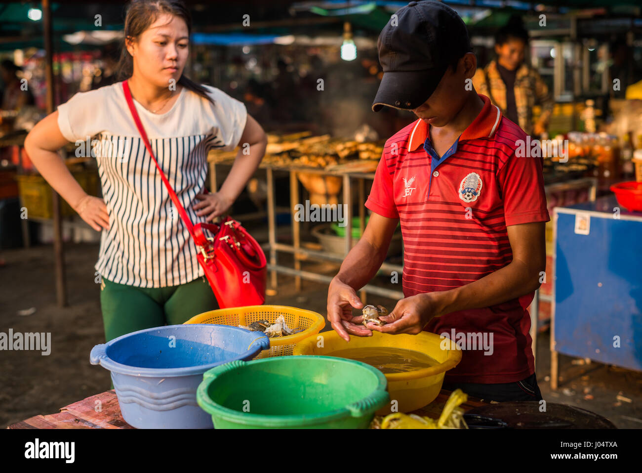 Crab market, Kep, Cambodia, Asia Stock Photo - Alamy