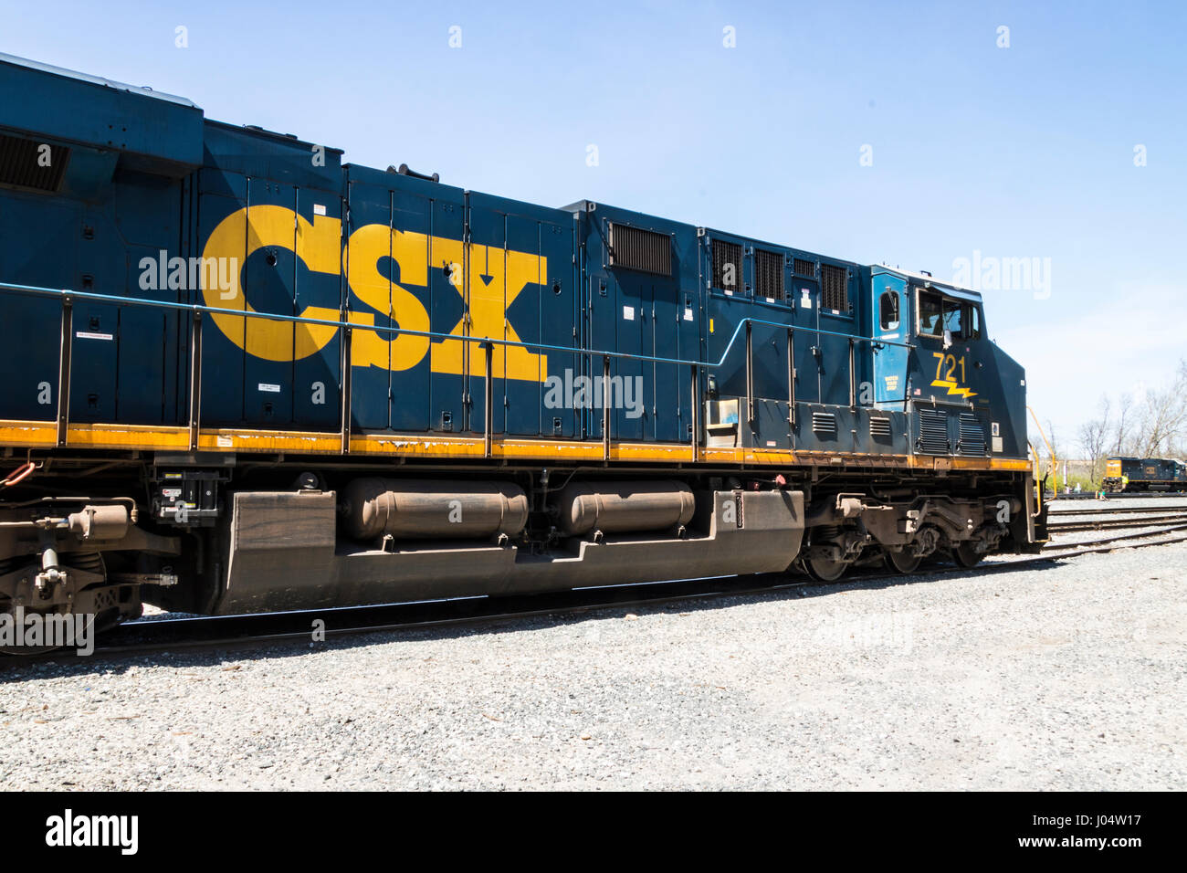 Lafayette - Circa April 2017: CSX Locomotive Train. CSX operates a ...