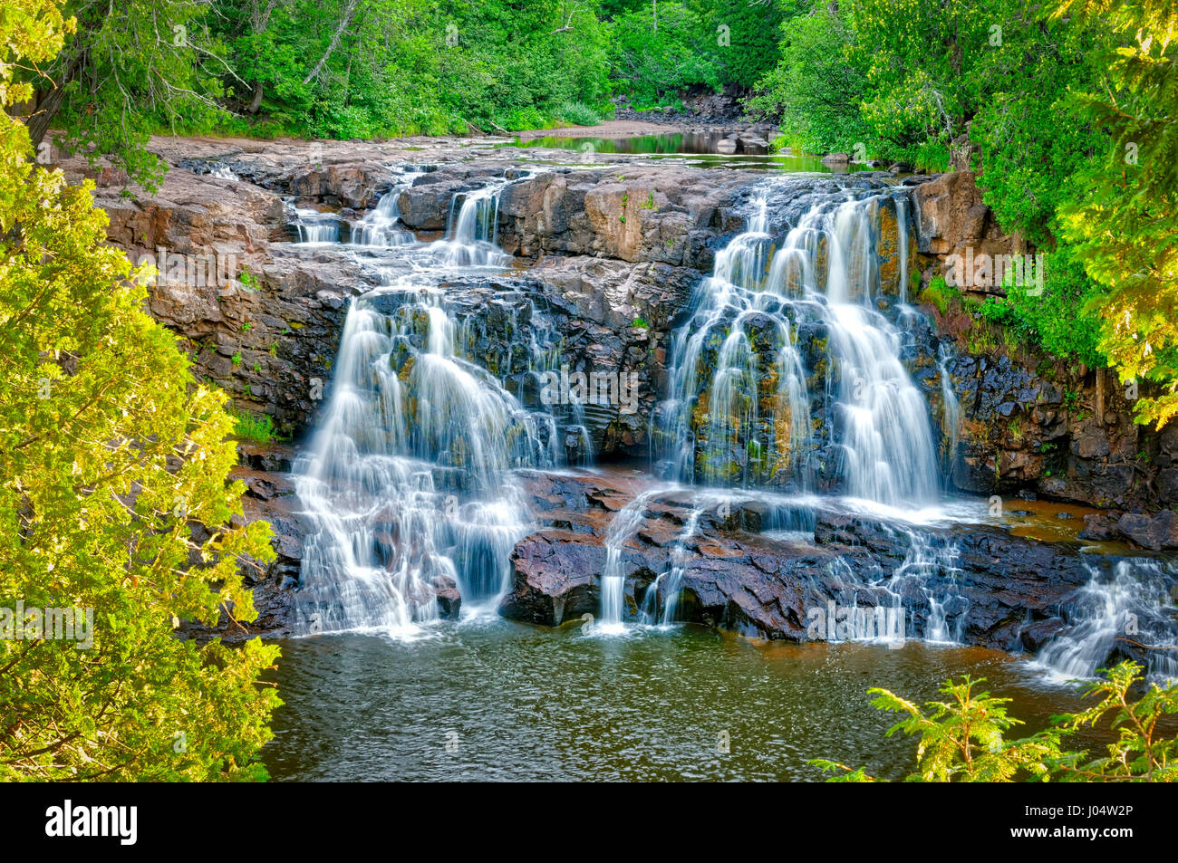 Upper Gooseberry Falls located in Gooseberry Falls State Park along the ...