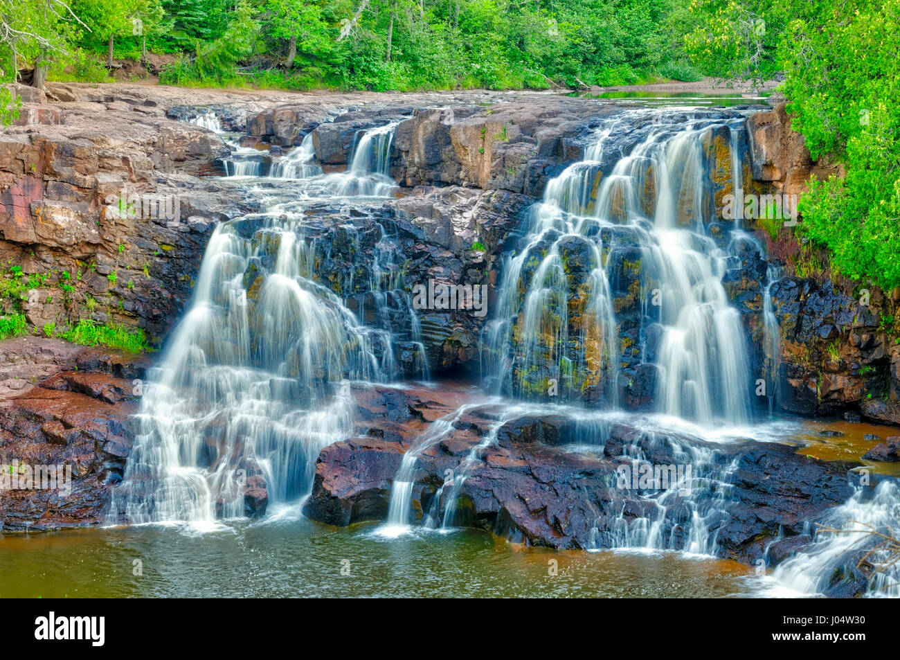 Upper Gooseberry Falls located in Gooseberry Falls State Park along the ...