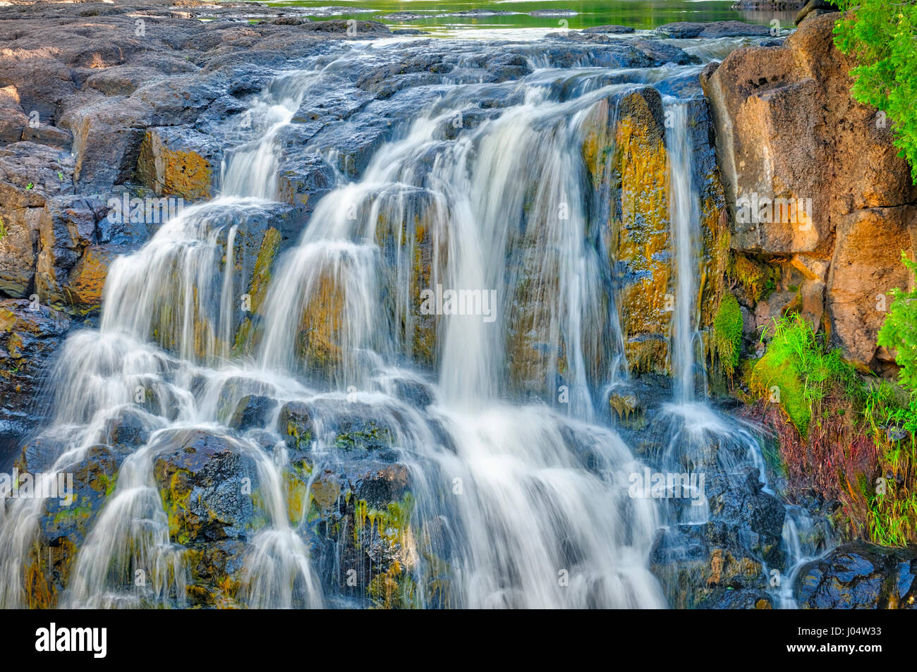 Upper Gooseberry Falls located in Gooseberry Falls State Park along the ...