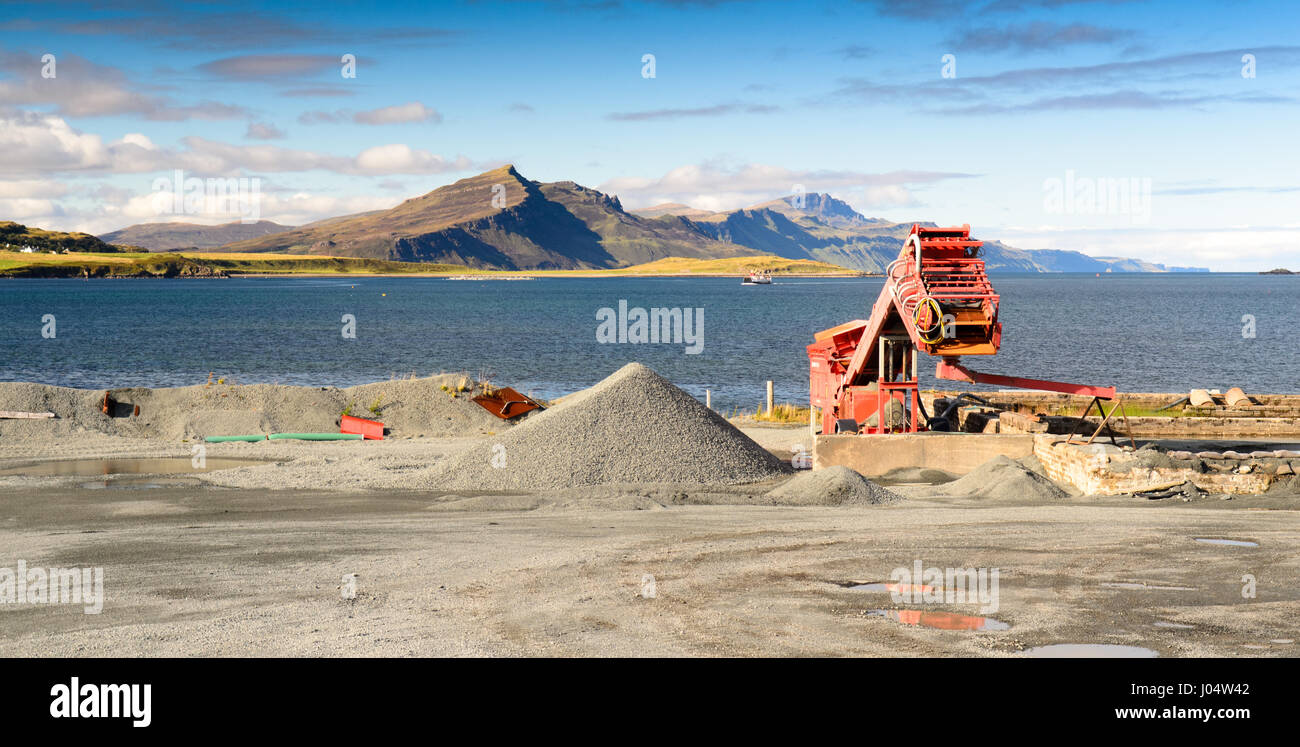 Machinery for grading aggregates at the Highland Council's Sconser ...