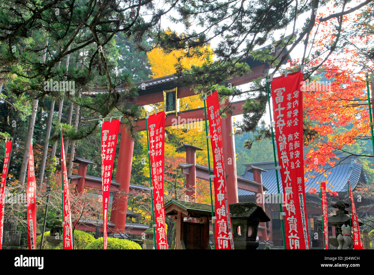 Fuji Sengen Jinja Shinto Shrine Fujiyoshida city Yamanashi Japan Stock ...