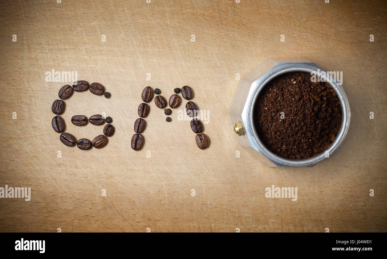 Coffee bean in the ancient coffee maker Stock Photo - Alamy