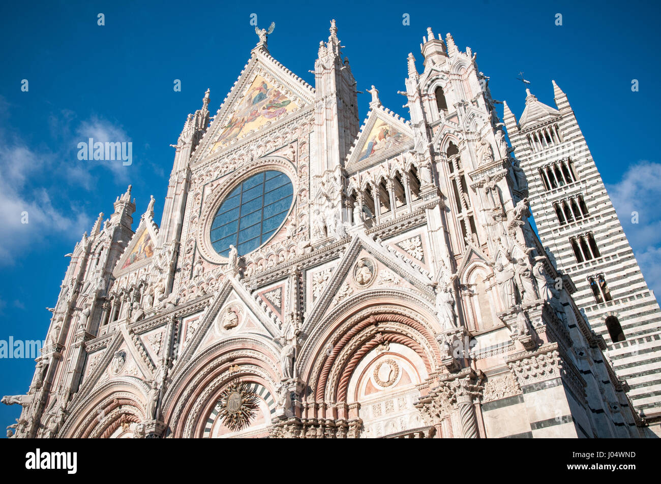 Tower of the cathedral (Duomo) in Siena, Italy under construction Stock ...