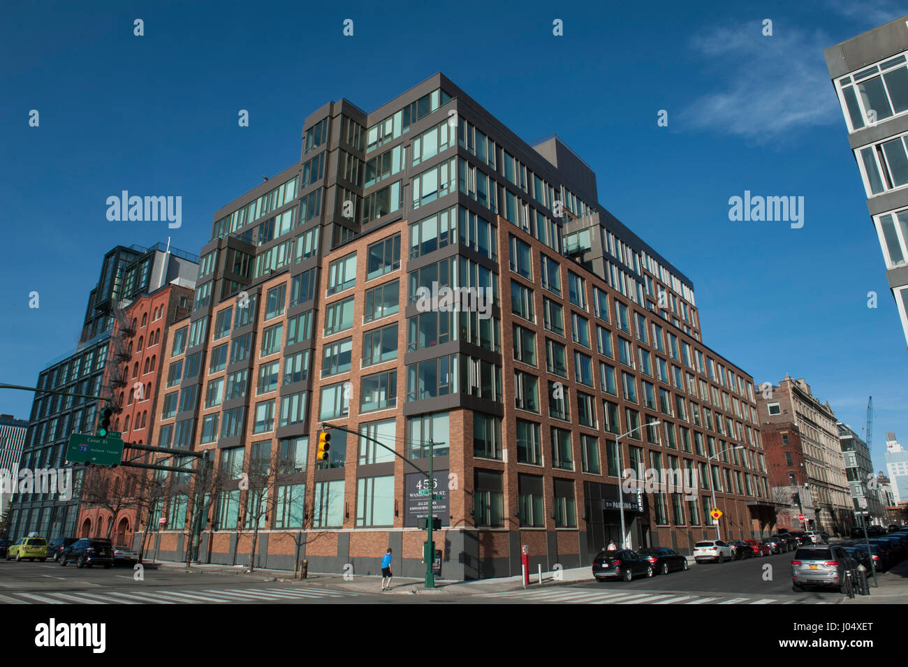 Newly built apartment buildings in Tribeca face West Street and the ...