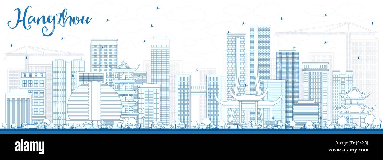 Hangzhou landmark architecture Stock Vector Images - Alamy