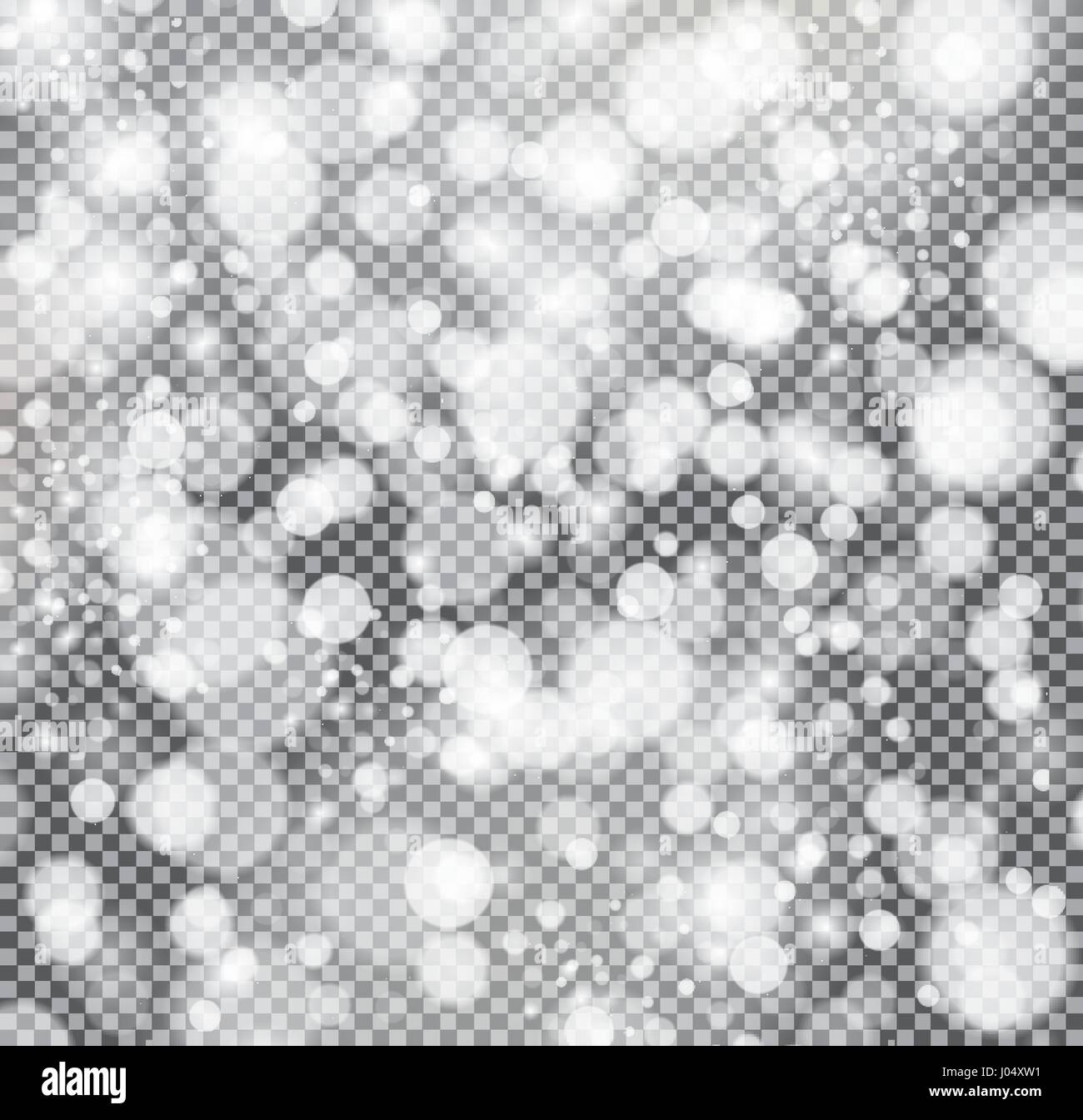 Silver Bokeh Lights and Sparkles on Transparent Background. Vector ...