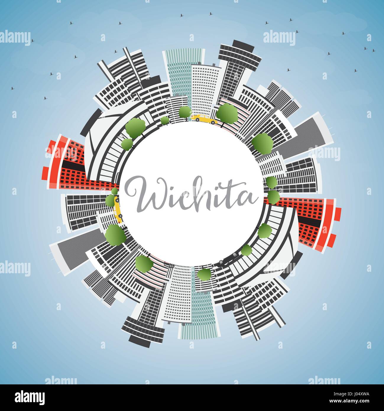 Wichita kansas skyline Stock Vector Images - Alamy