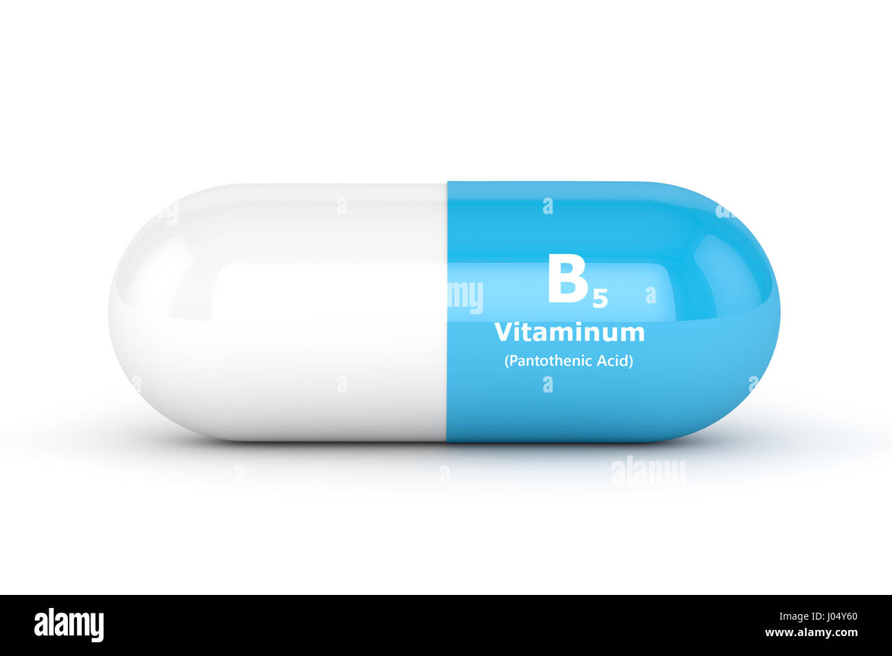 3d rendering of vitamin B5 pill over white background Stock Photo - Alamy