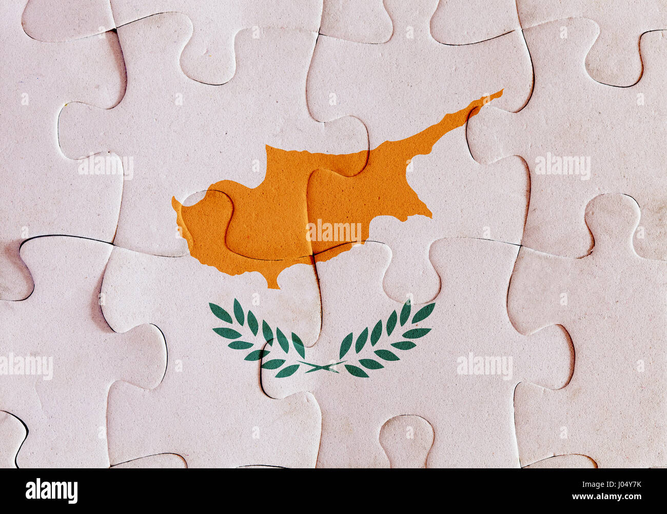 Illustration of a flag of Cyprus over some puzzle pieces. Its a JPG ...