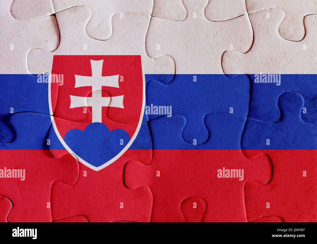 Illustration of a flag of Slovak Republic over some puzzle pieces. Its ...