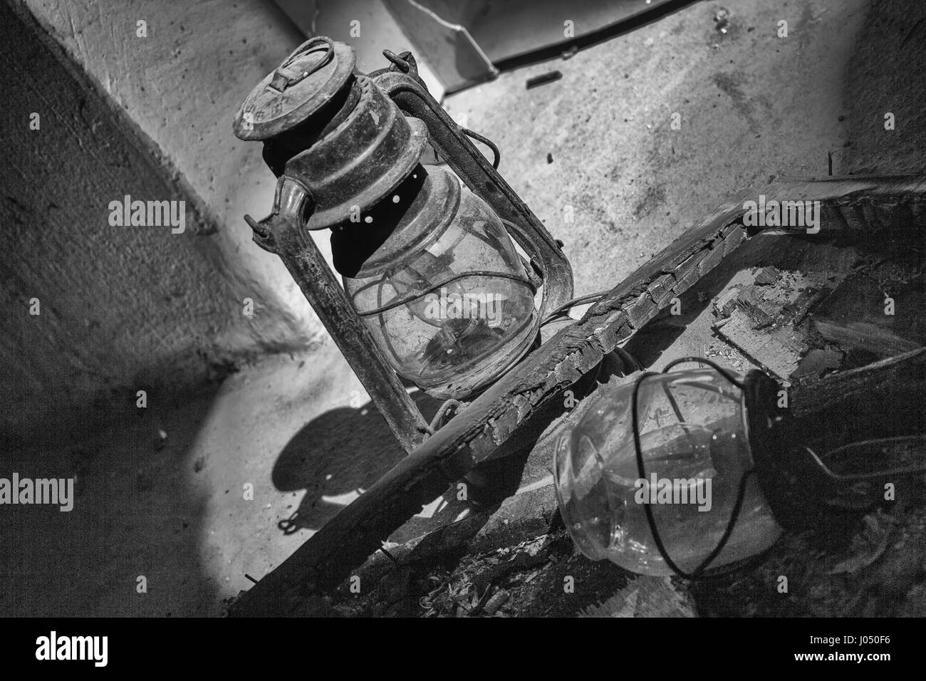 An old unused lamp in an abandoned house Stock Photo - Alamy