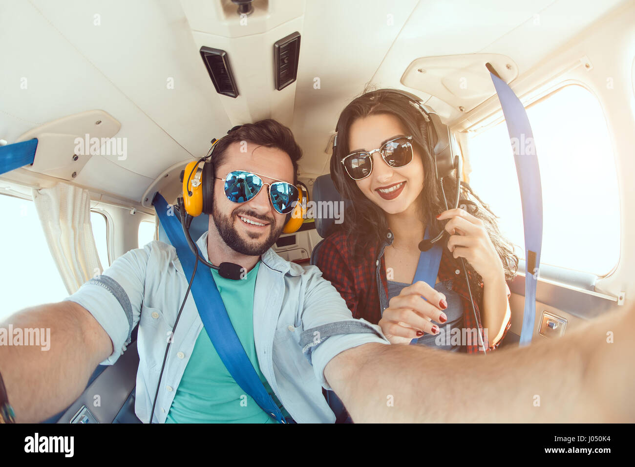 Couple inside plane hi-res stock photography and images - Alamy