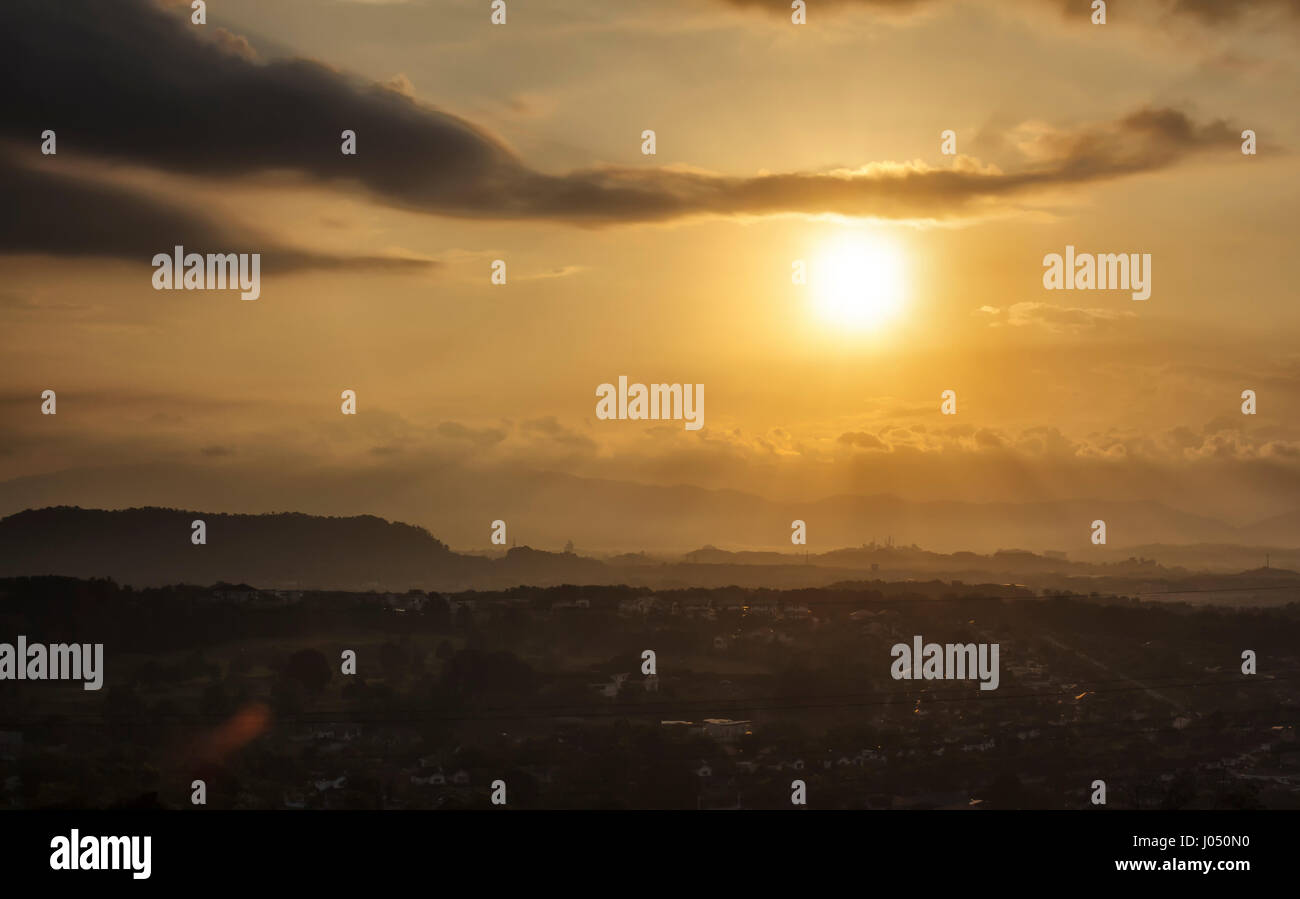 Enjoying sunrise while overlooking rasah kemayan village in seremban 2 ...