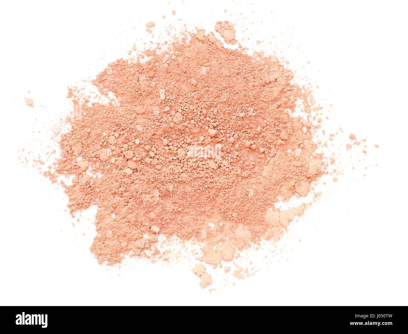 Crushed face powder close up. Isolated on white Stock Photo - Alamy