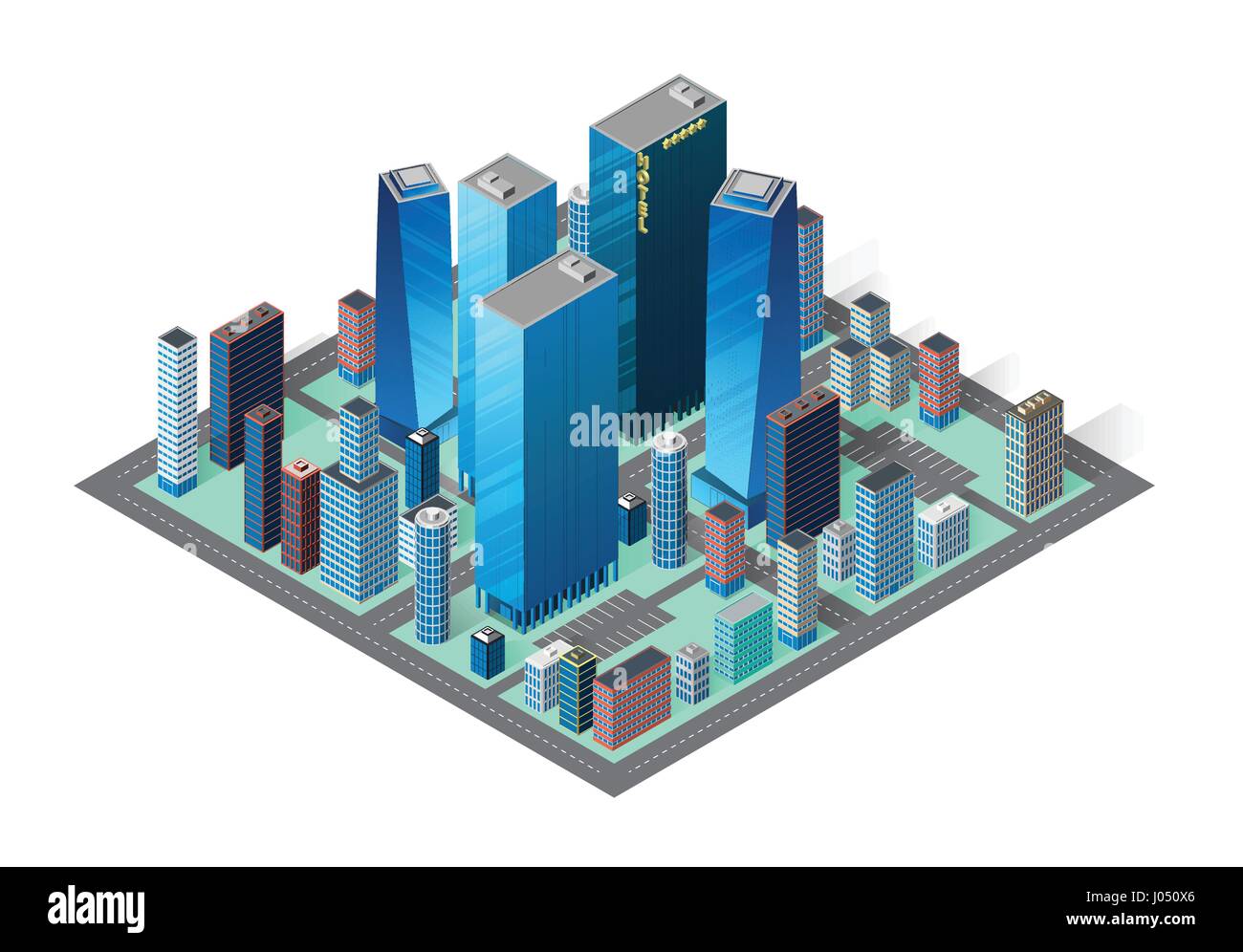 City map isometric construction Cut Out Stock Images & Pictures - Alamy